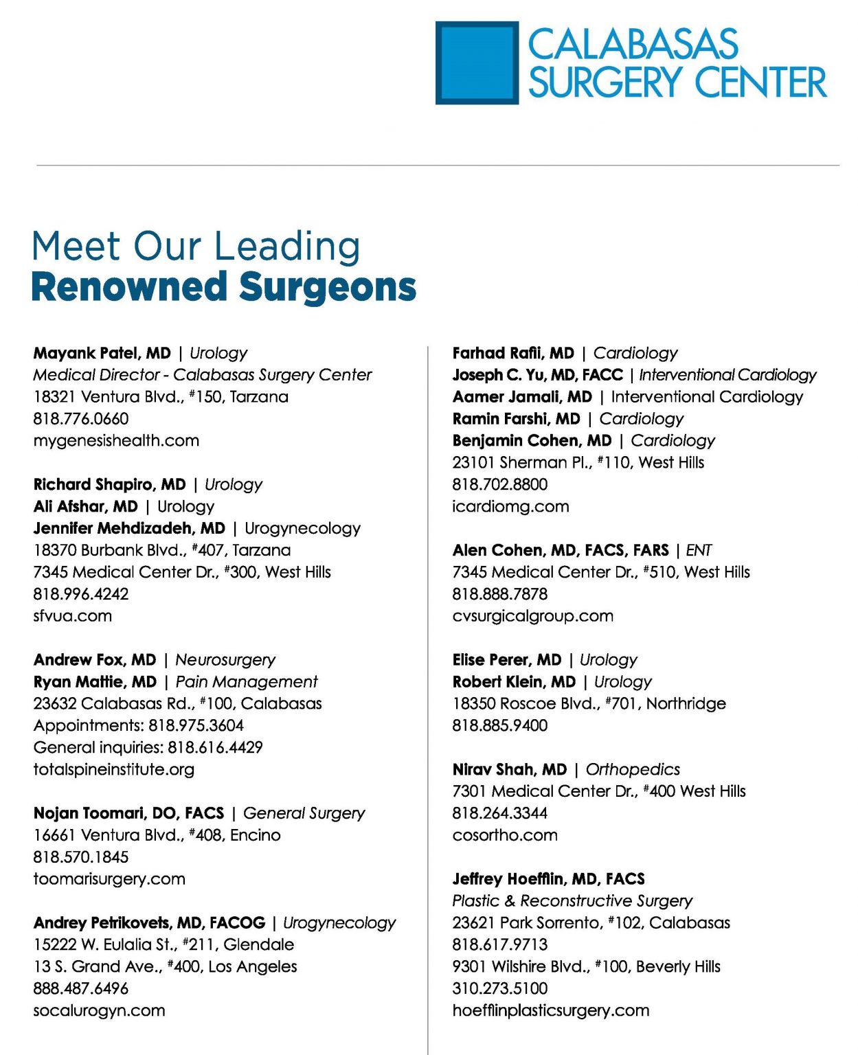Calabasas Surgery Center - Calabasas Style Magazine